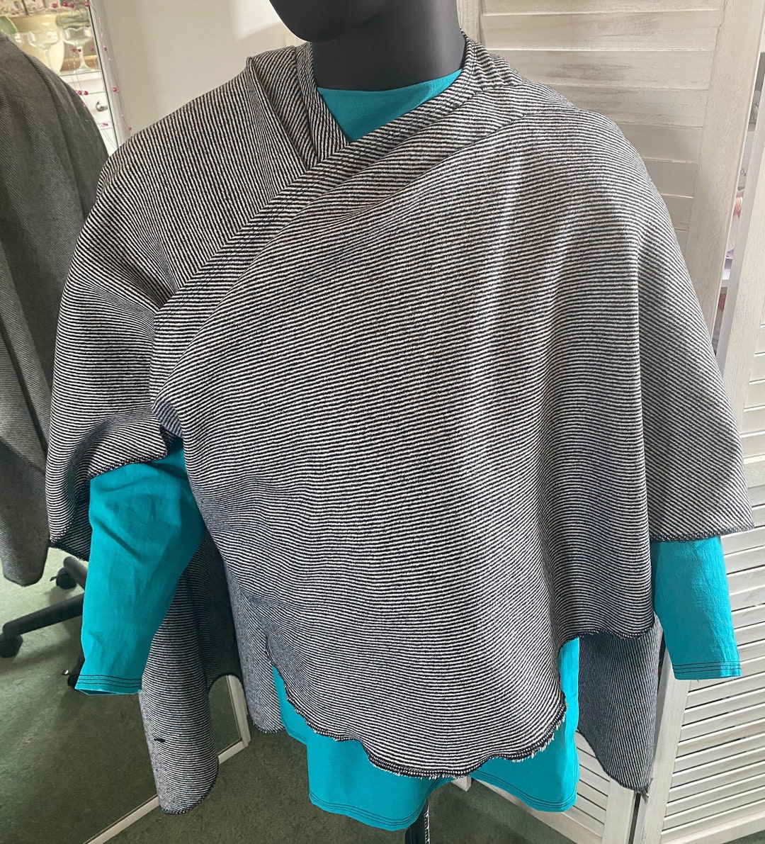 Obi Wan Kenobi Cape Cloak Cosplay Tv Series in Black White 100% Wool ...