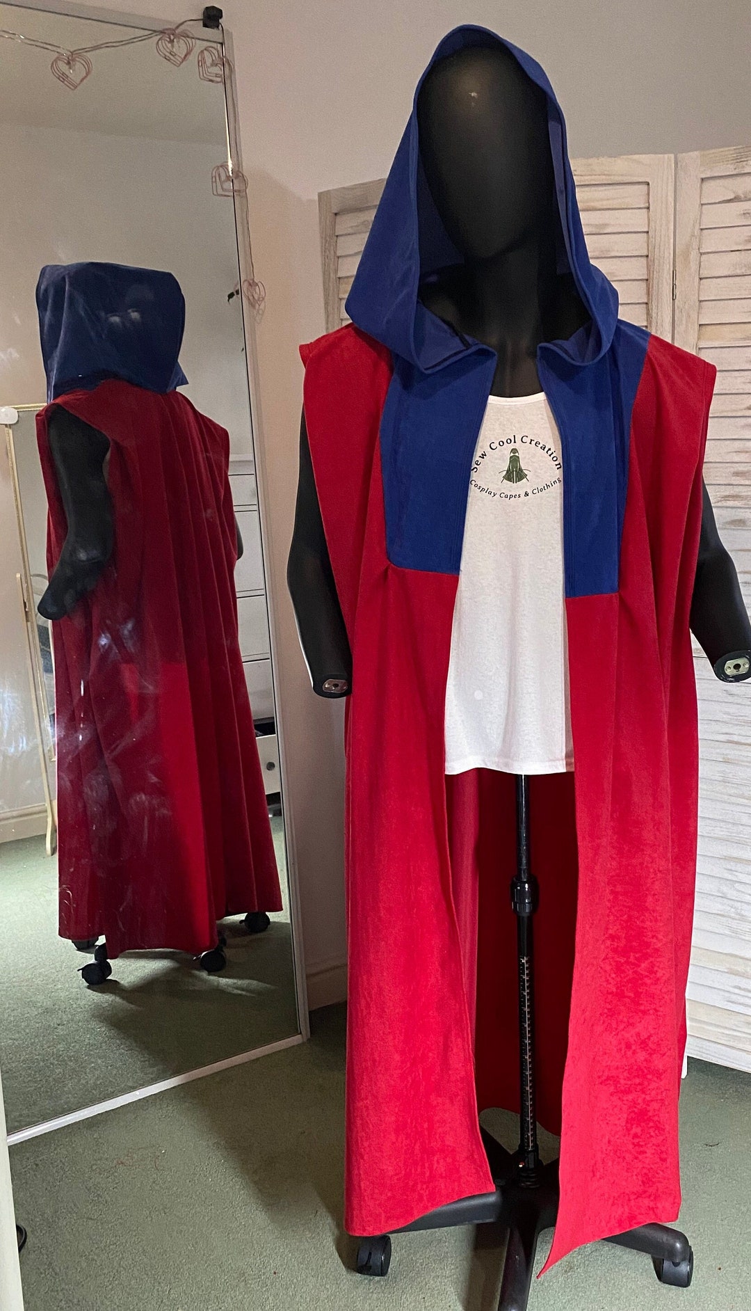 Sleeveless Cloak Robe With Hood in Suedette Fabric Different Color ...