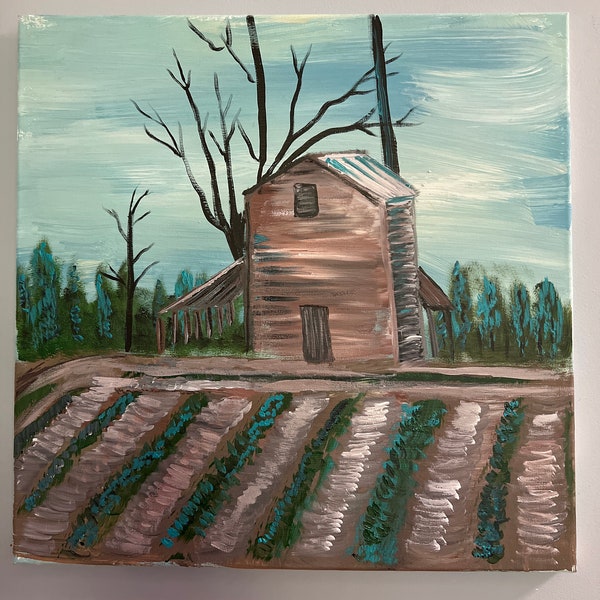 Tobacco Barn Painting - Etsy