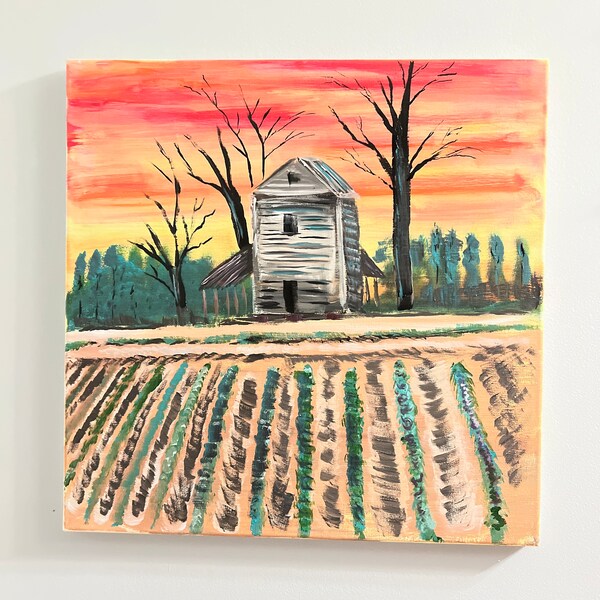 Tobacco Barn Painting - Etsy