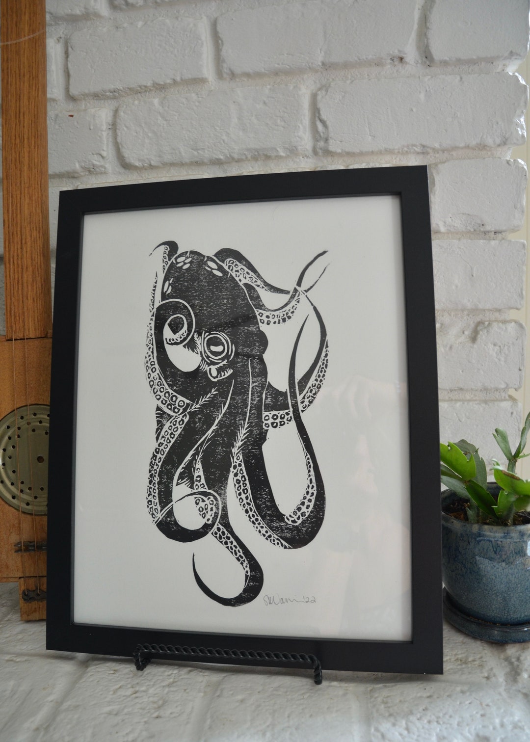 Octopus Block Print - Etsy