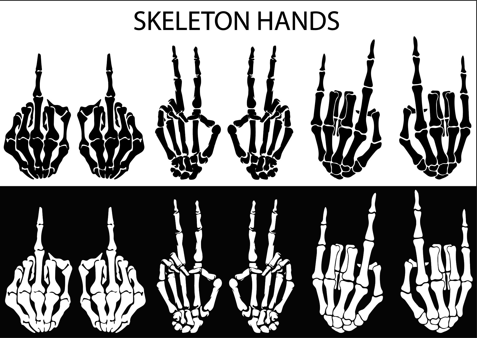 Middle Finger Skeleton Hand Mittelfinger Skelett Hand Sofort - Etsy