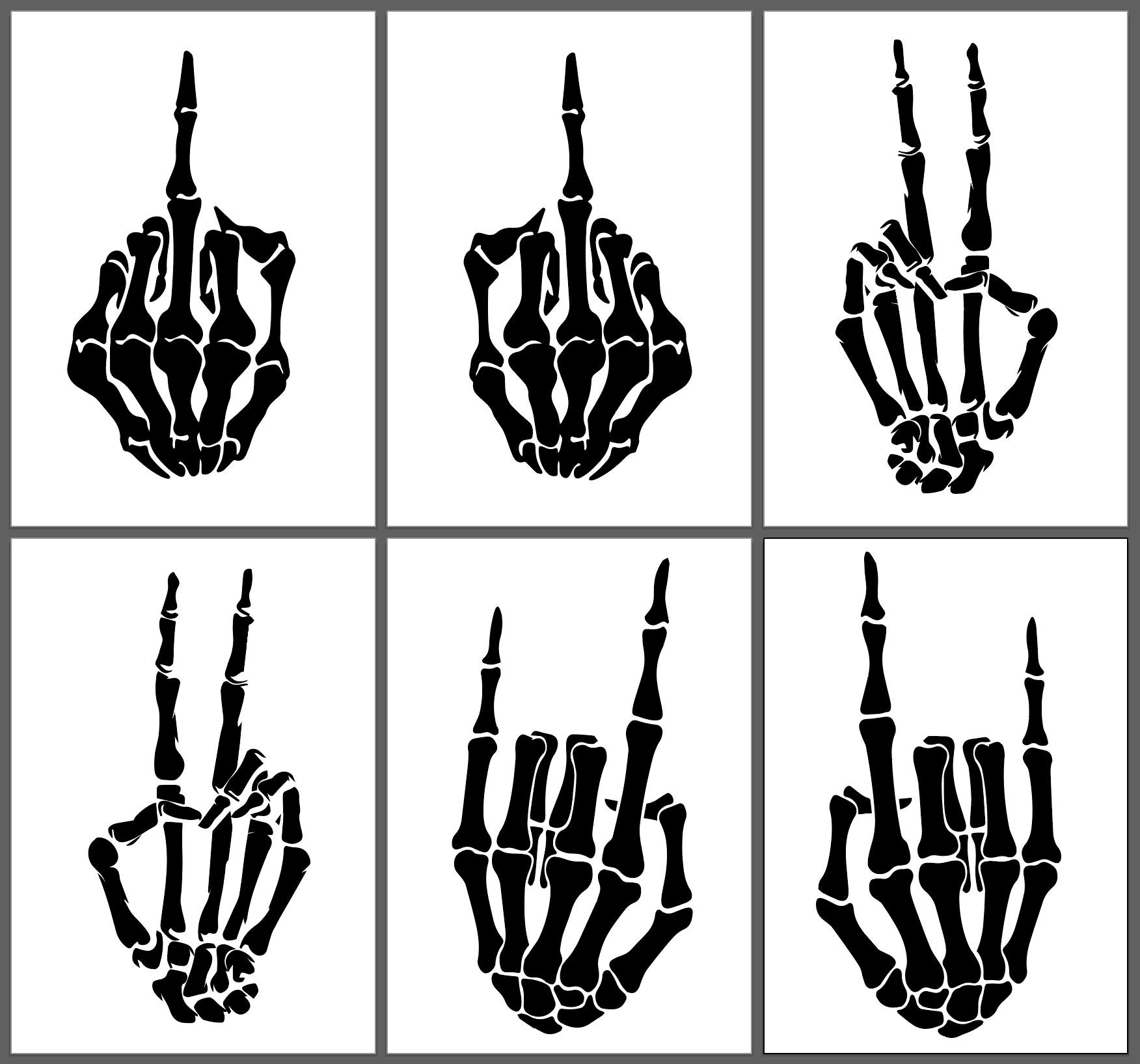 Middle Finger Skeleton Hand, Mittelfinger Skelett Hand, Sofort Download ...