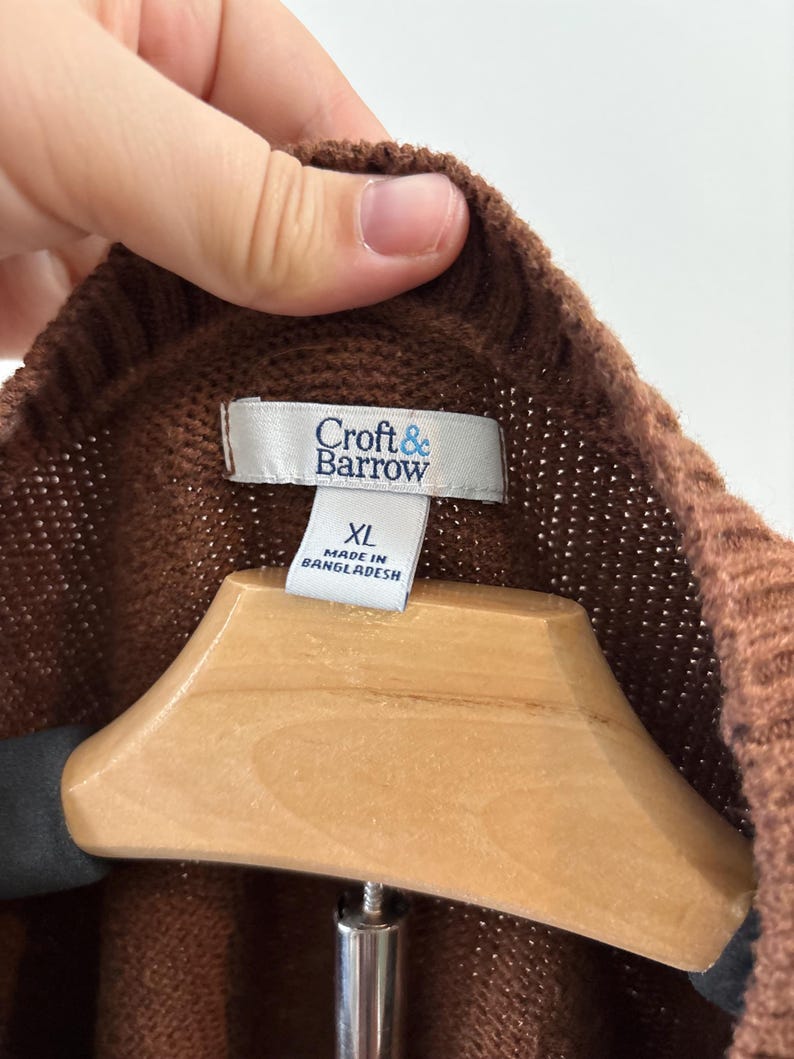 Croft and Barrow Women's Cotton Braid Knitted Brown, Long Sleeve ...