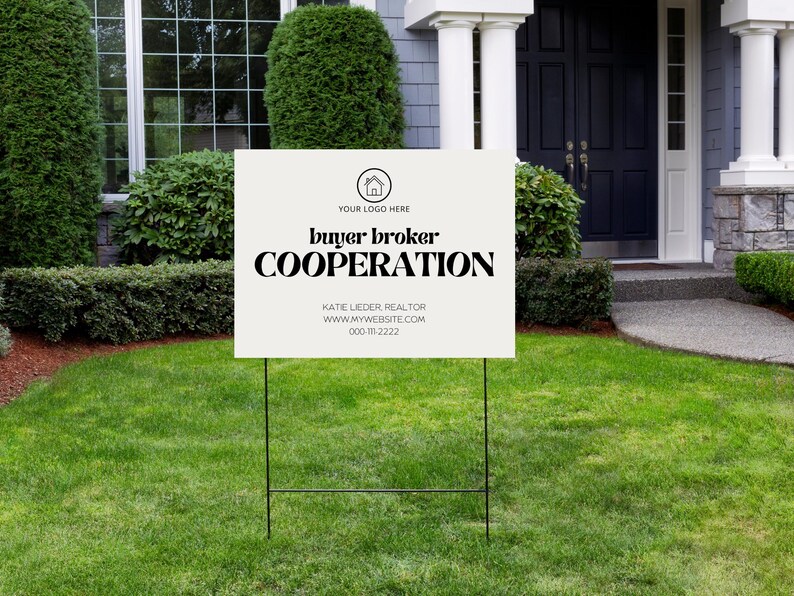 Buyer Broker Cooperation Yard Sign | DIGITAL DOWNLOAD | Agency ...