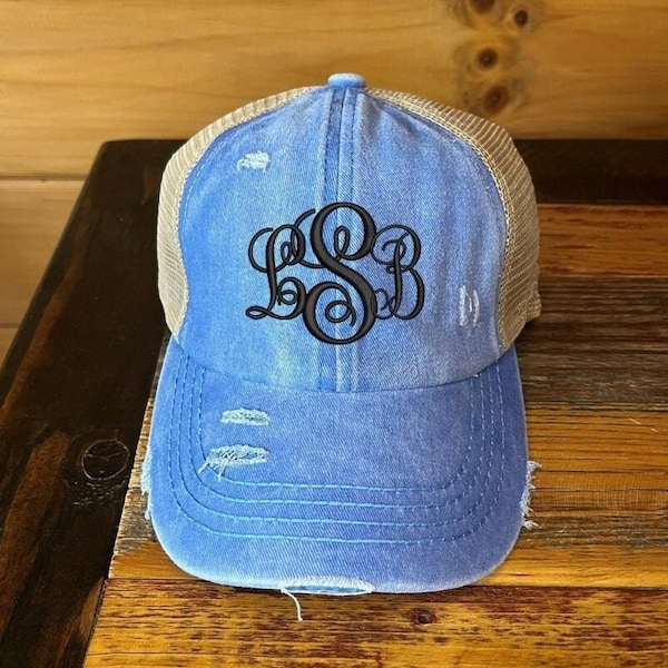 Distressed Baseball Cap - Etsy