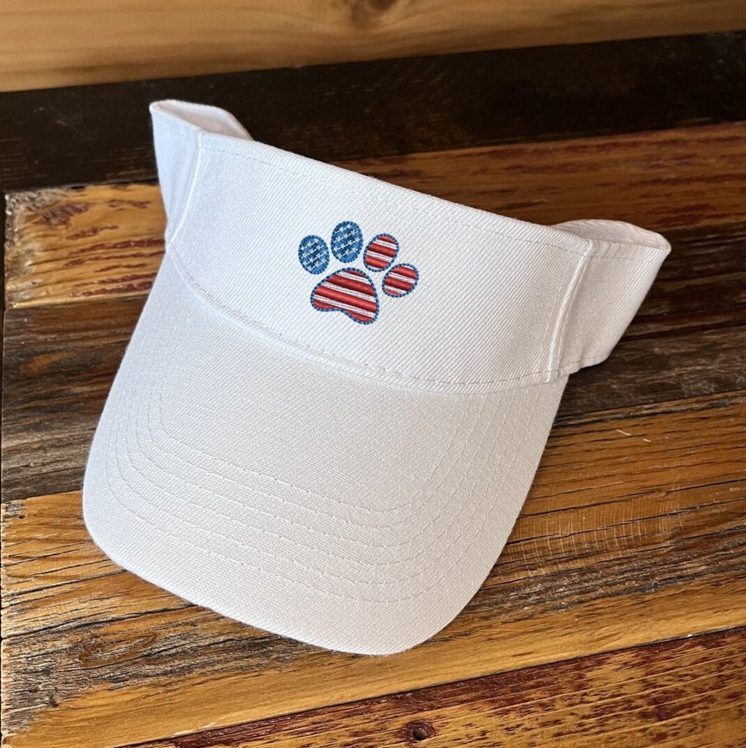 Visor With Dog Paw Embroidered Flag Design Embroidered Visor Custom ...