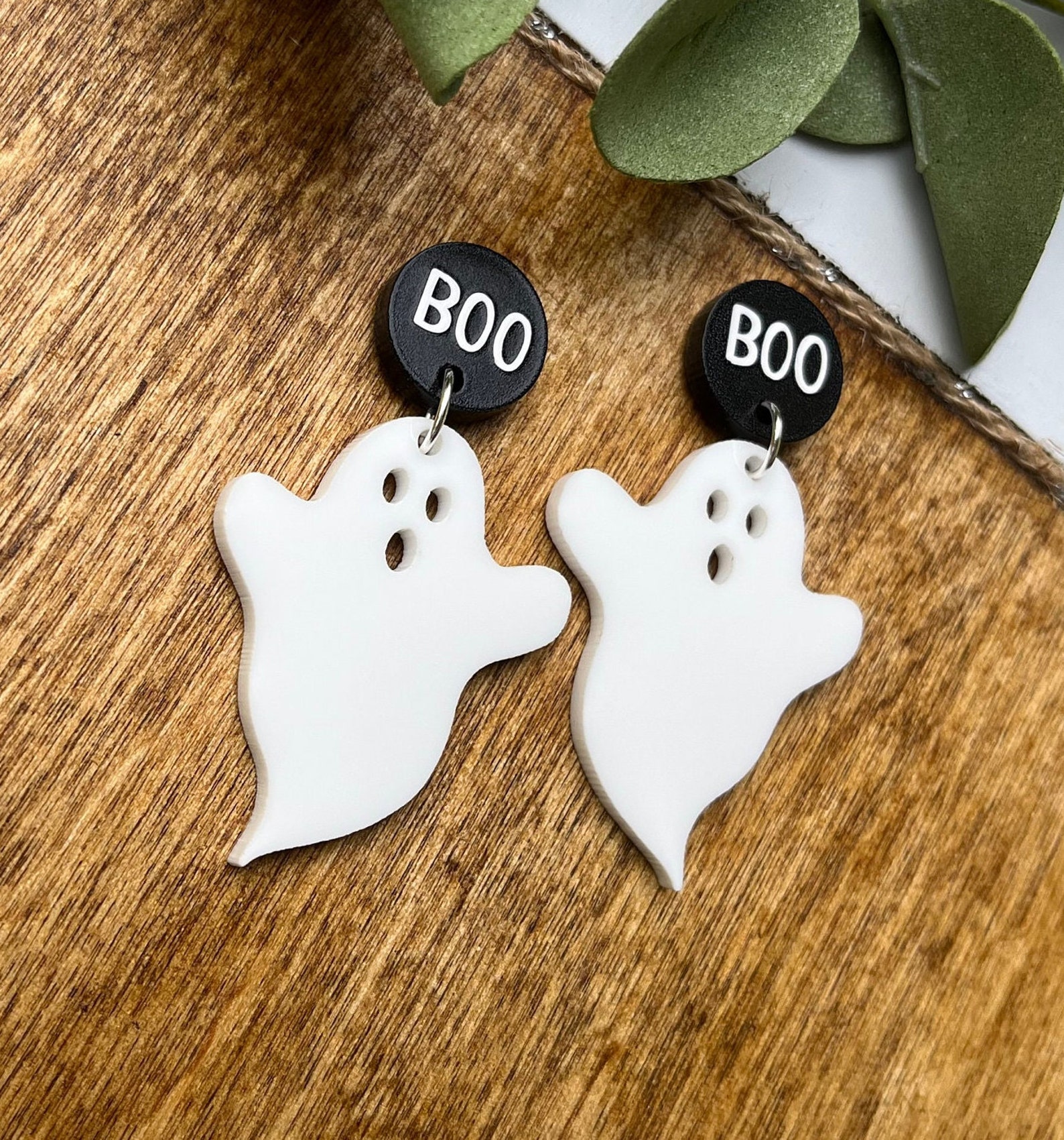 Ghost Earrings Halloween Earrings Prism Iridescent BOO Earrings ...