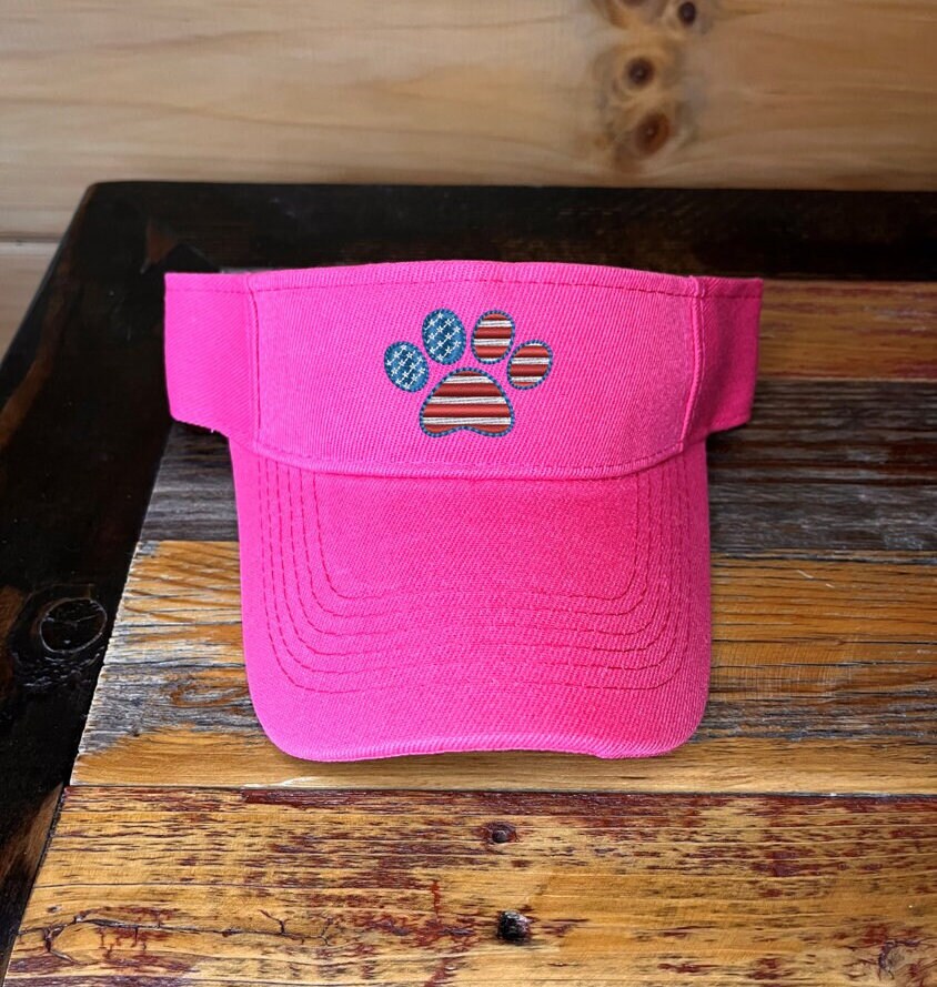 Visor With Dog Paw Embroidered Flag Design Embroidered Visor Custom ...