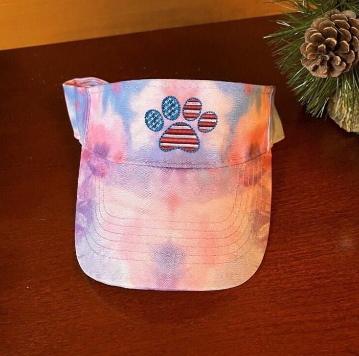 Visor With Dog Paw Embroidered Flag Design Embroidered Visor Custom ...