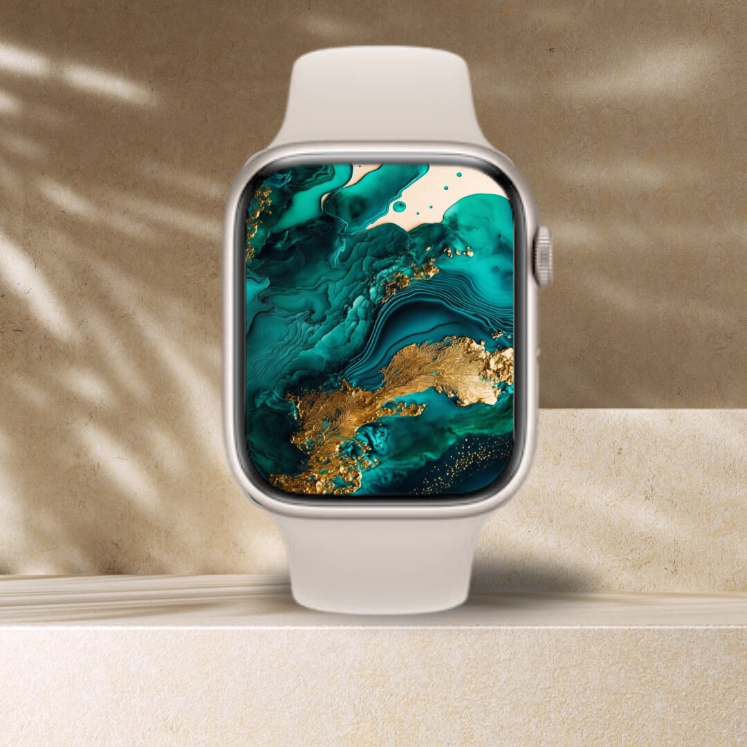 Emerald Green Abstract Smart Watch Wallpaper Smart Watch - Etsy
