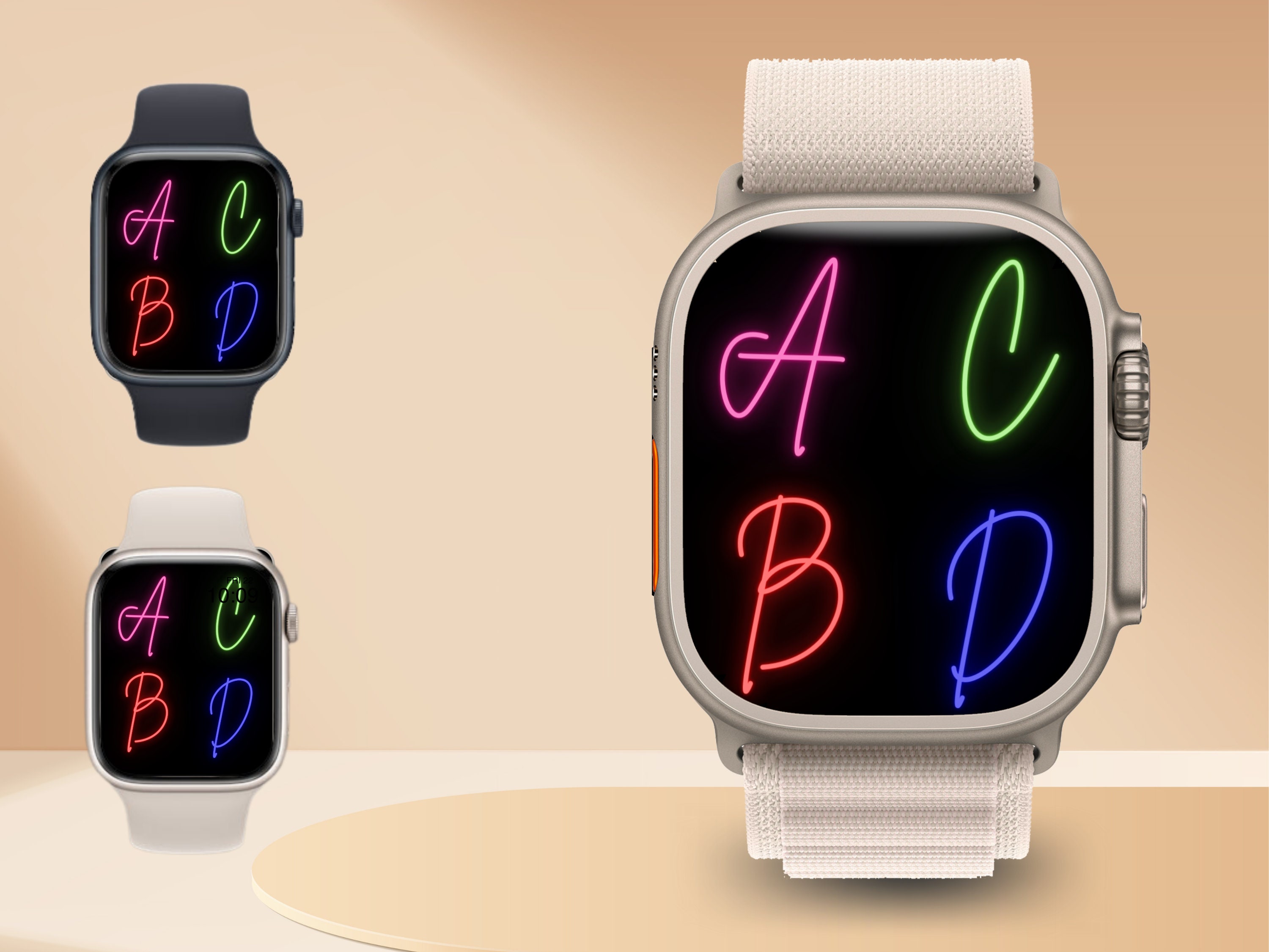 Personalized Smart Watch Wallpaper, 4 Colors to Choose From, Apple ...