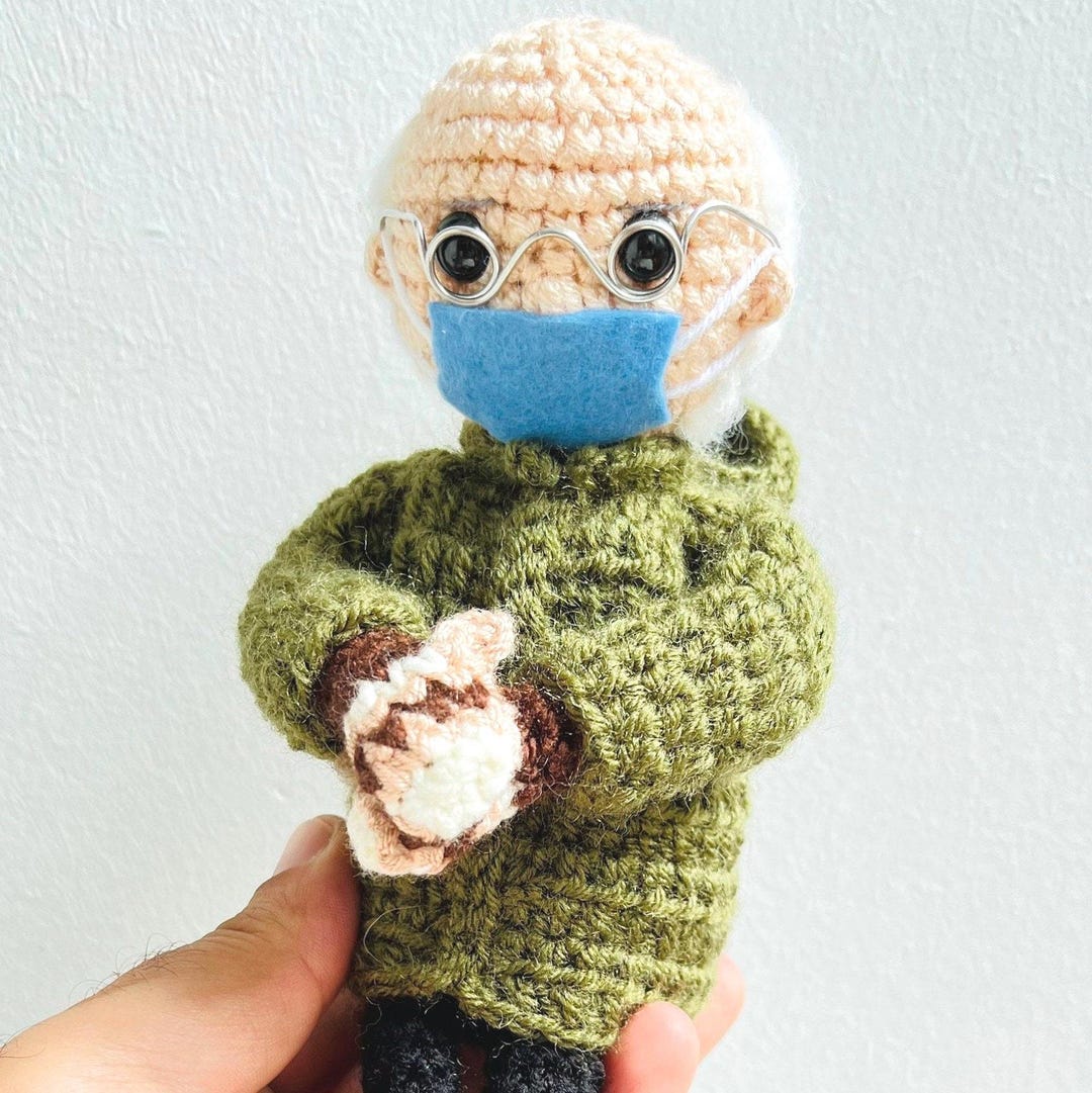 Bernie Sander Doll, Bernie Sander, Bernie Sander Crochet, Bernie ...