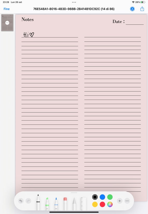 Note Page Digital Note Page Printable Lined Note Lined - Etsy