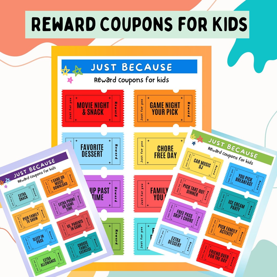 Printable Reward Coupons for Kids - Etsy