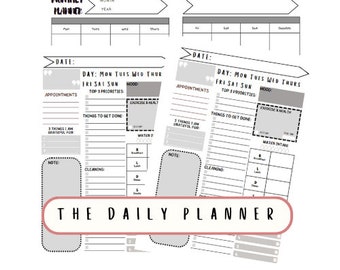 Printable Daily Planner Two Pages - Etsy