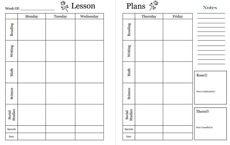 Rose Themed Lesson Planner - Etsy