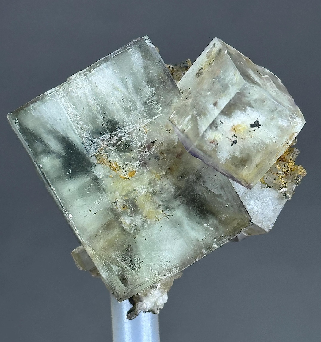 Twin Gemmy Transparent Fluorite With Quartz in Perfect Conditions *3 ...