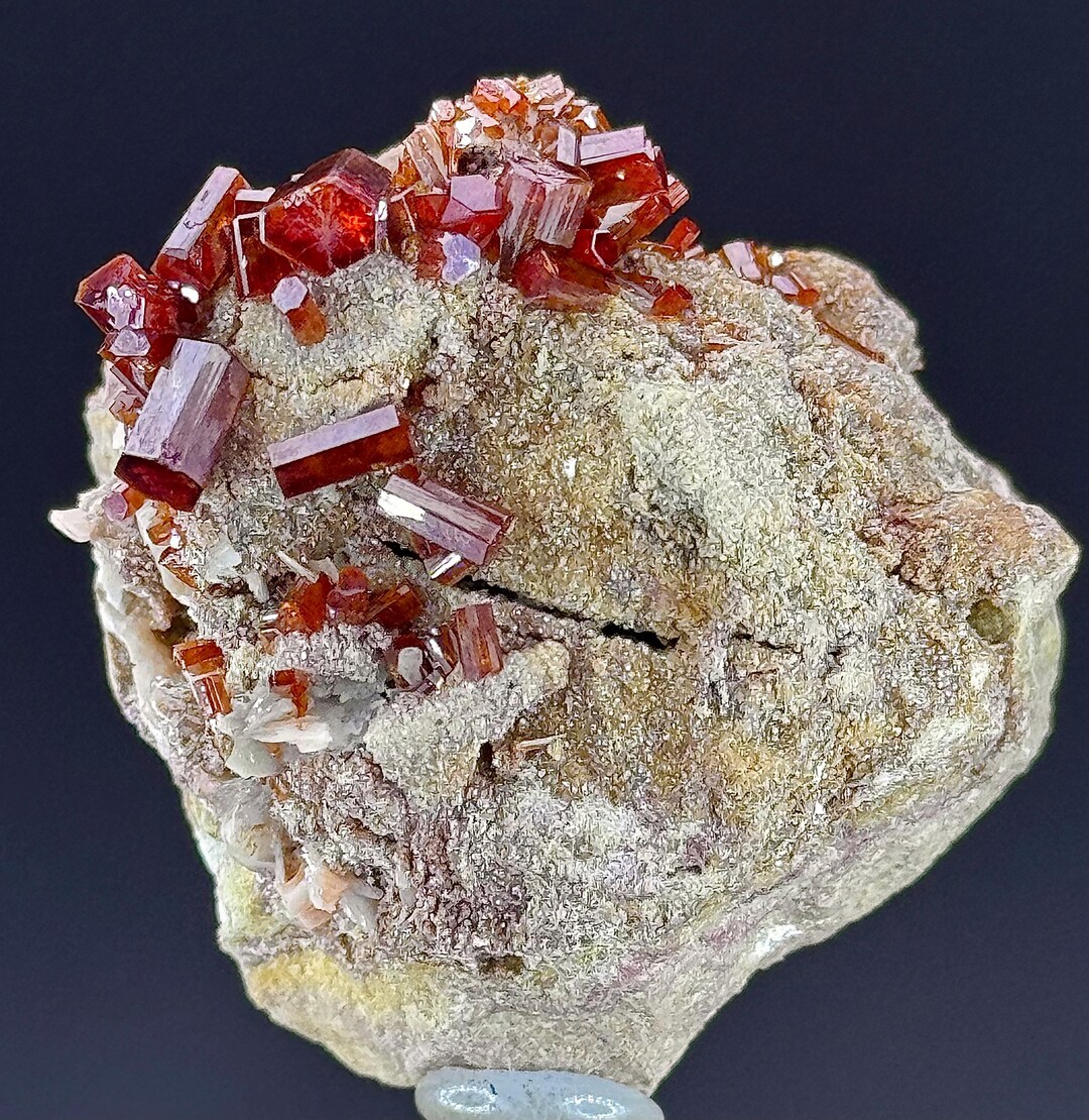 Rare Find Vanadinite Aragonite Crystallization With Fibers on Matrix in ...