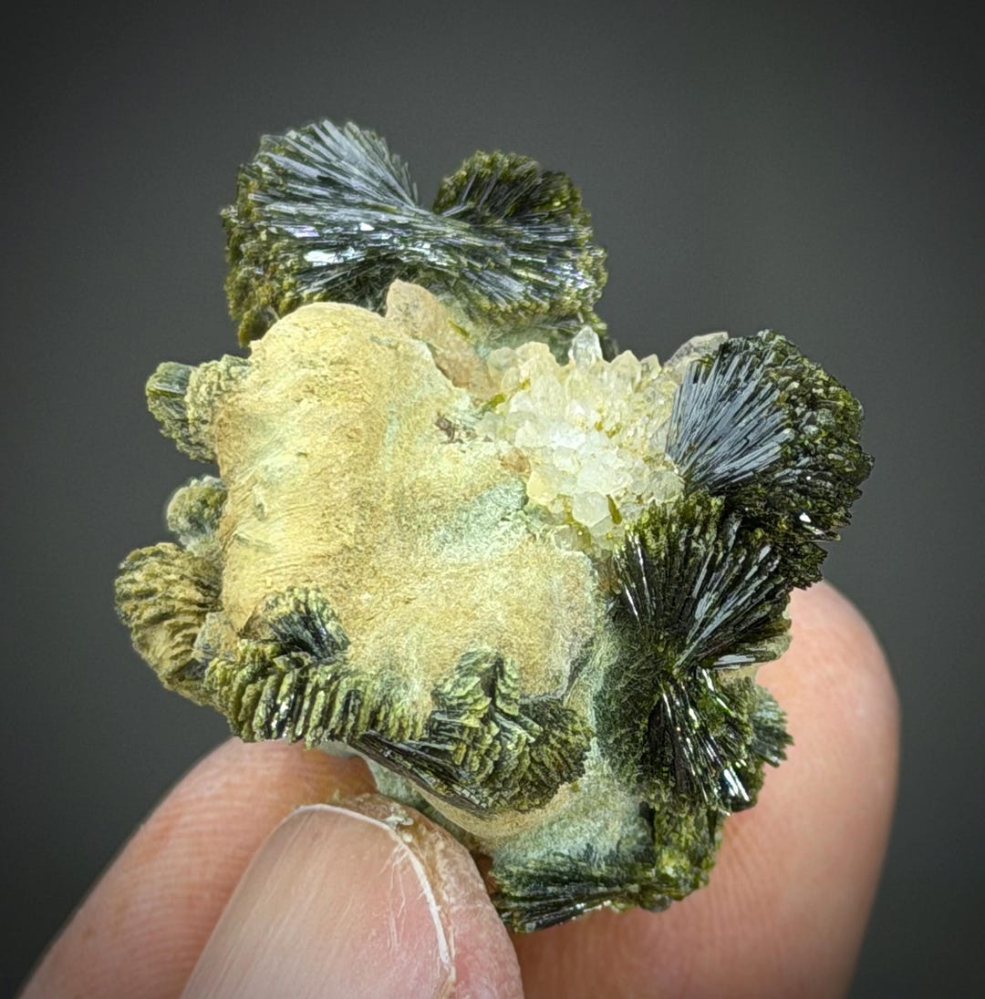 Lustrous Green Epidote With Actinolite in Perfect Coditions - Etsy