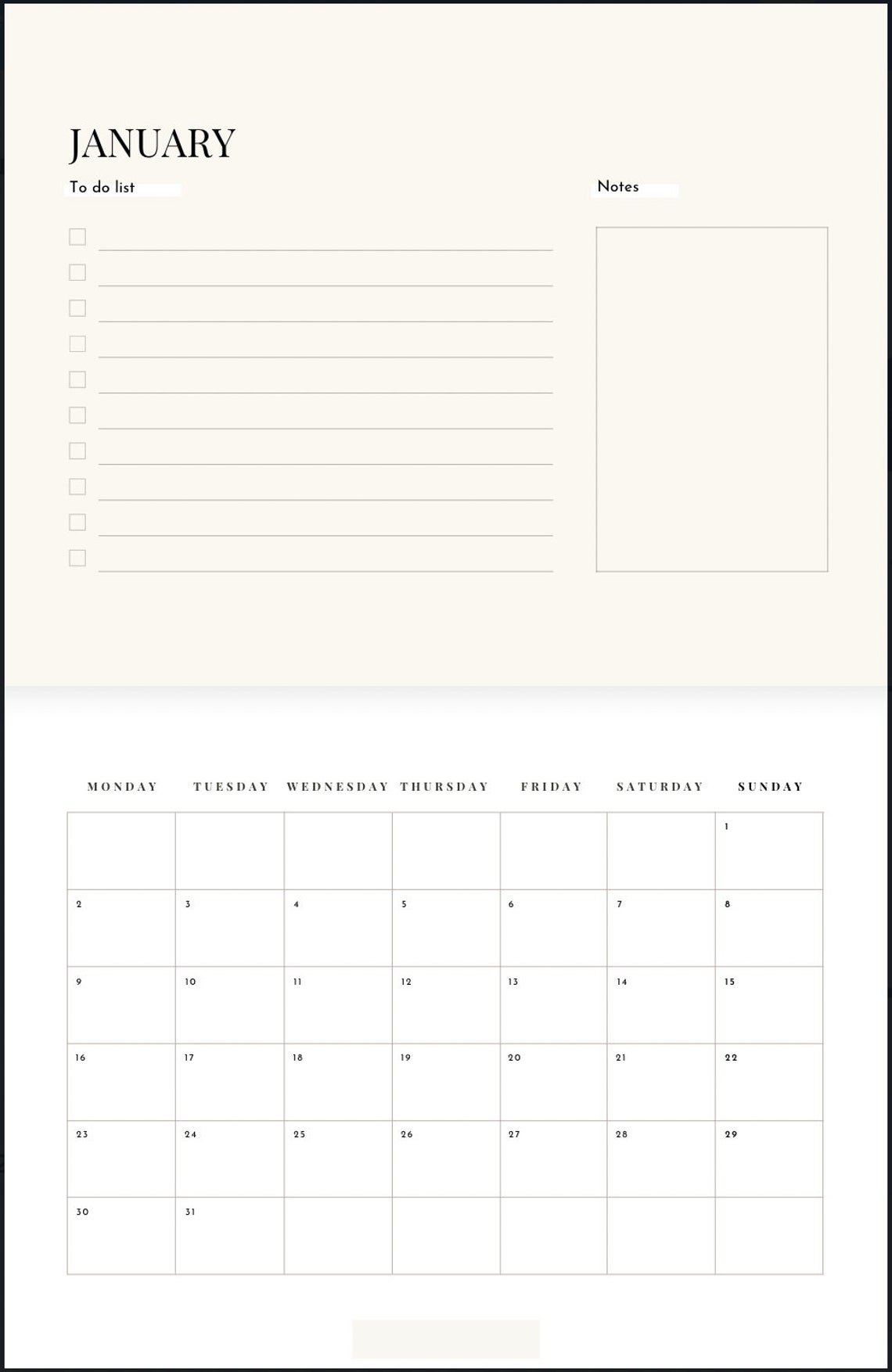 2023 Calendar and Planner Printable Editable Pages Monthly Calendar ...