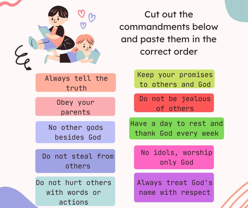 Exodus 20:3, Bible Verse Activity, the Ten Commandments, Sunday School ...