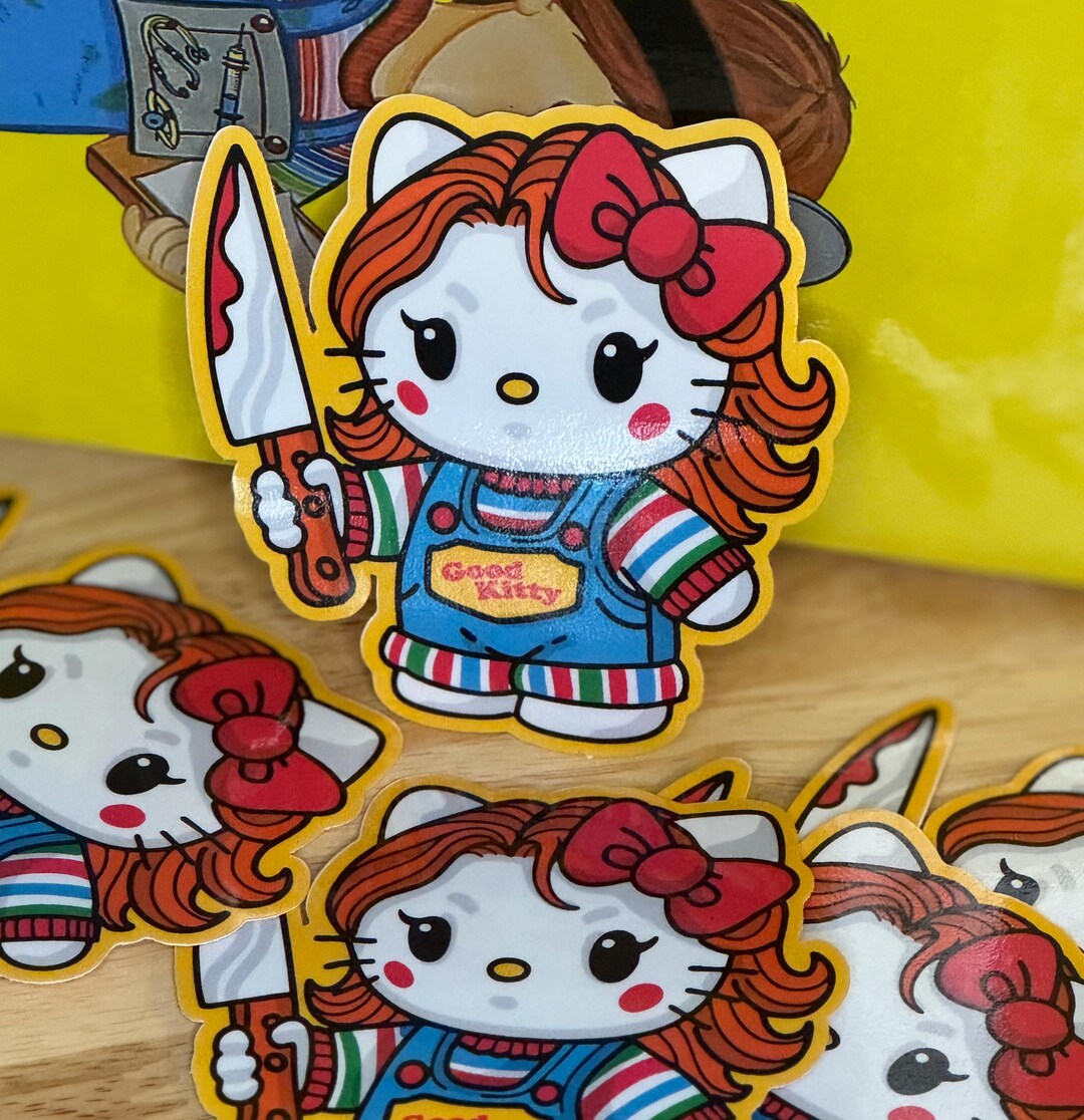 Killer Doll Kitty Sticker – Spooky Horror Vinyl Decal - Etsy