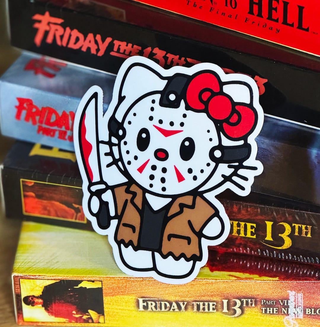 Hello Kitty Jason Sticker – Cute Horror Vinyl Decal for Laptops, Water ...