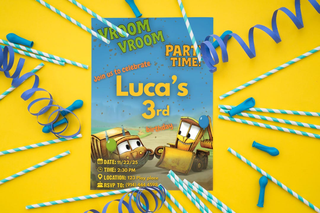 Editable Stinky & Dirty Birthday Invitation | Garbage Truck Party ...