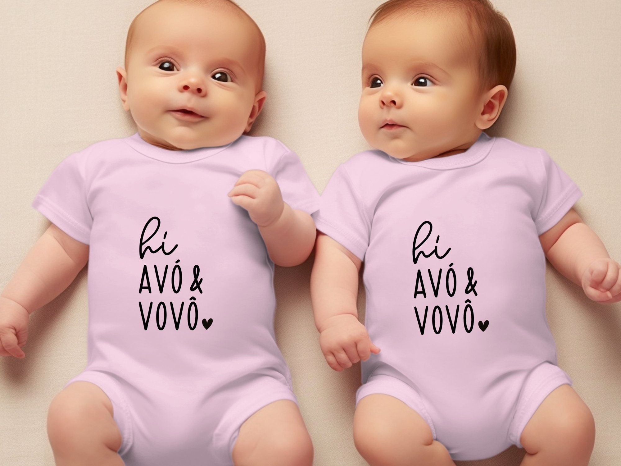Hi Avo and Vovo Portuguese Pregnancy Announcement Baby Bodysuit Cute ...