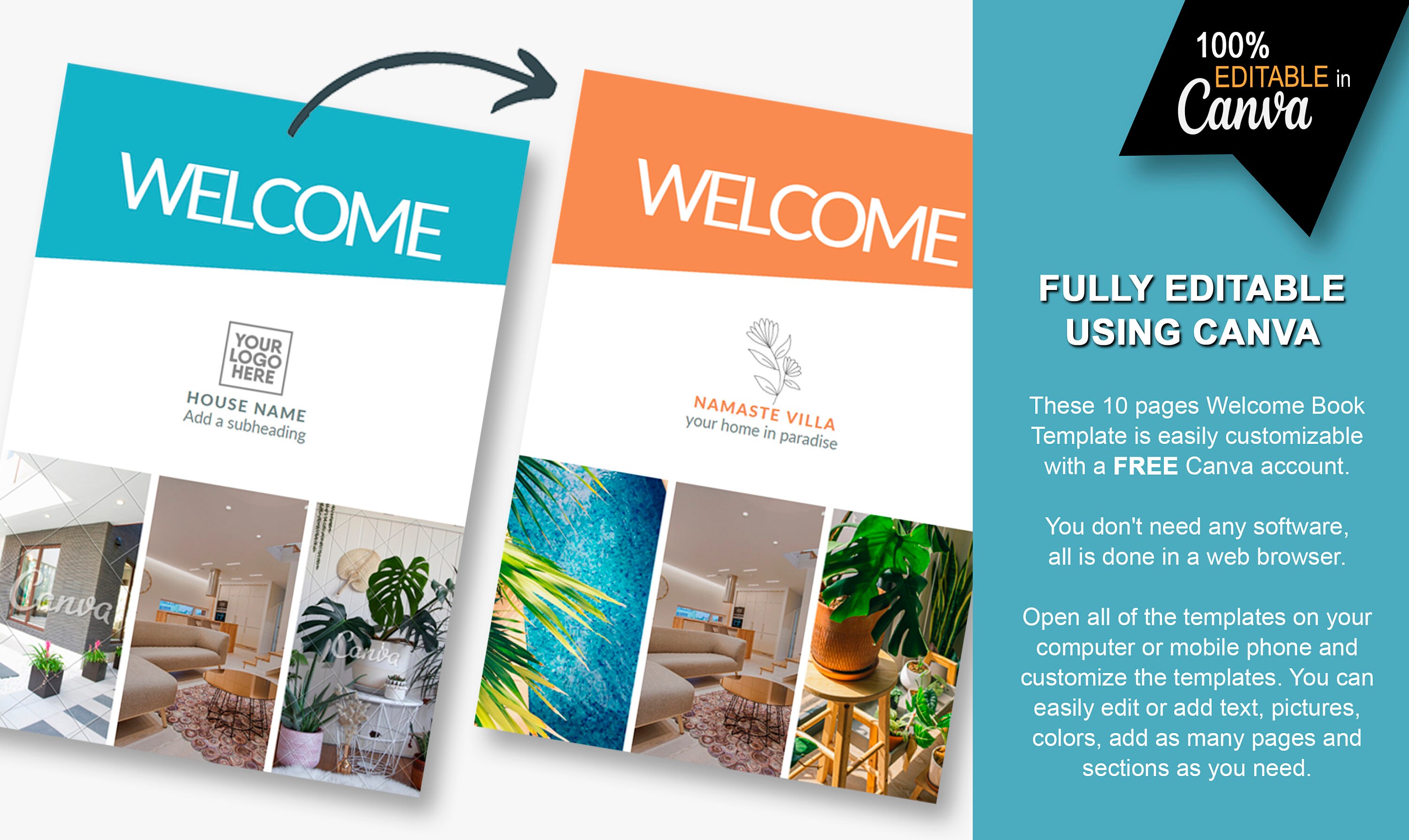 Digital Welcome Book / Guest Guide / House Manual for Your Airbnb ...
