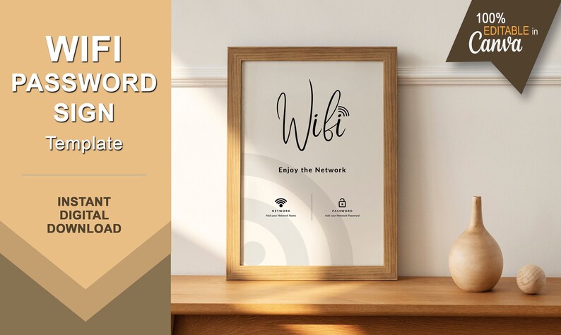 Wi-fi Password Sign Printable Template | Wifi Sign Password | Internet ...