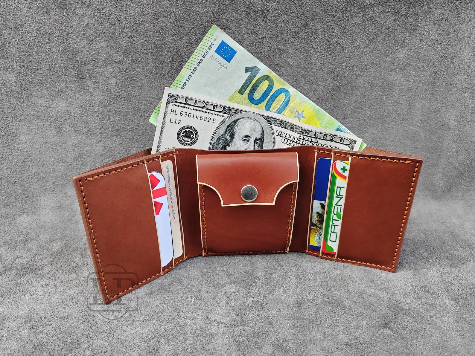 Trifold Horizontal Wallet Multi Cards Clever PDF, Leather Pattern ...