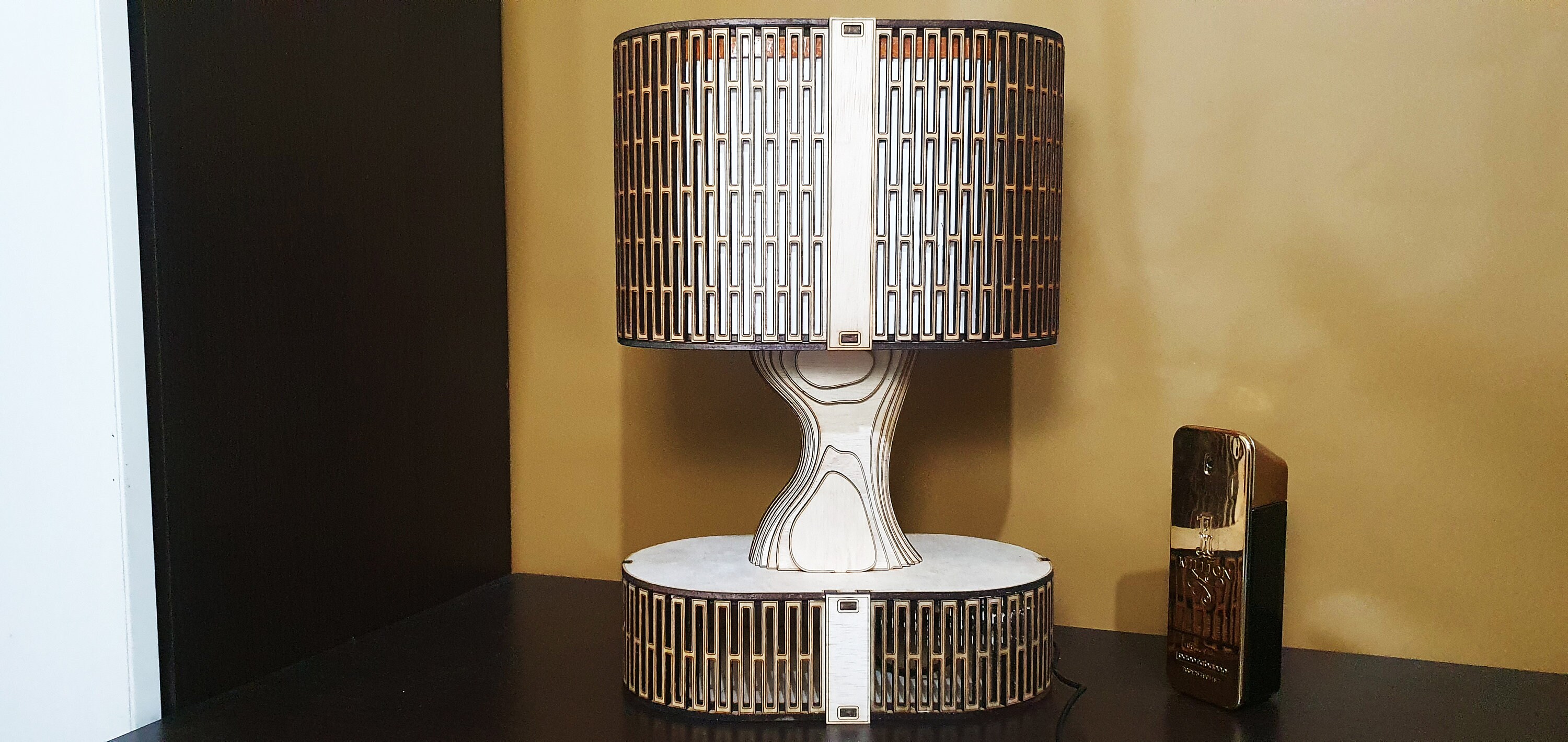 Futuristic Desk Lamp - Wood Lamp Elegant Modern - Lampshade Digital ...