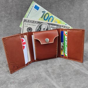 Trifold Horizontal Wallet Multi Cards Clever PDF, Leather Pattern ...