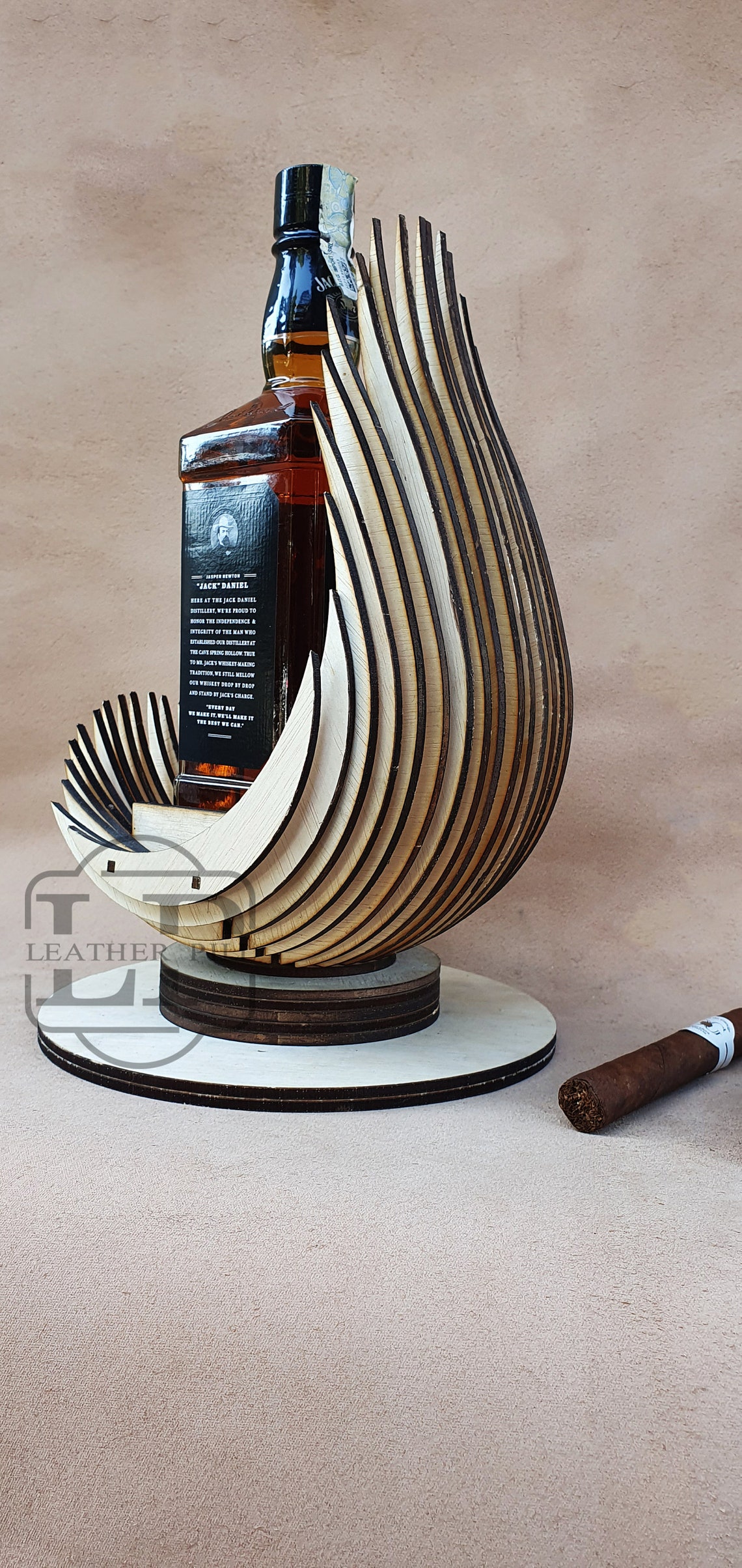 Throne Stand Whiskey Jack Daniels Holder for Bottle Support - With ...