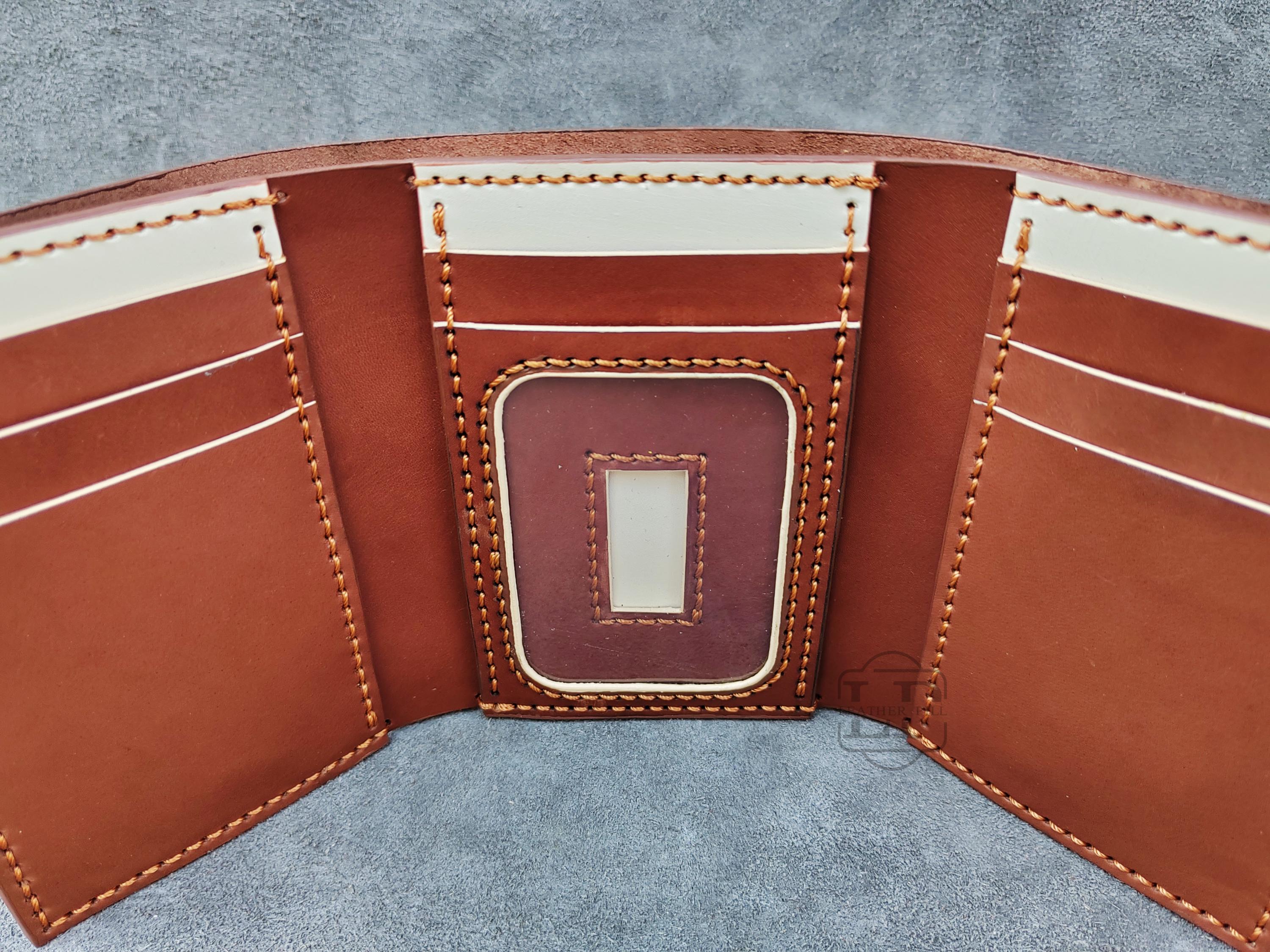 Trifold Wallet PDF With Glass Window, Leather Pattern, Leather Wallet ...