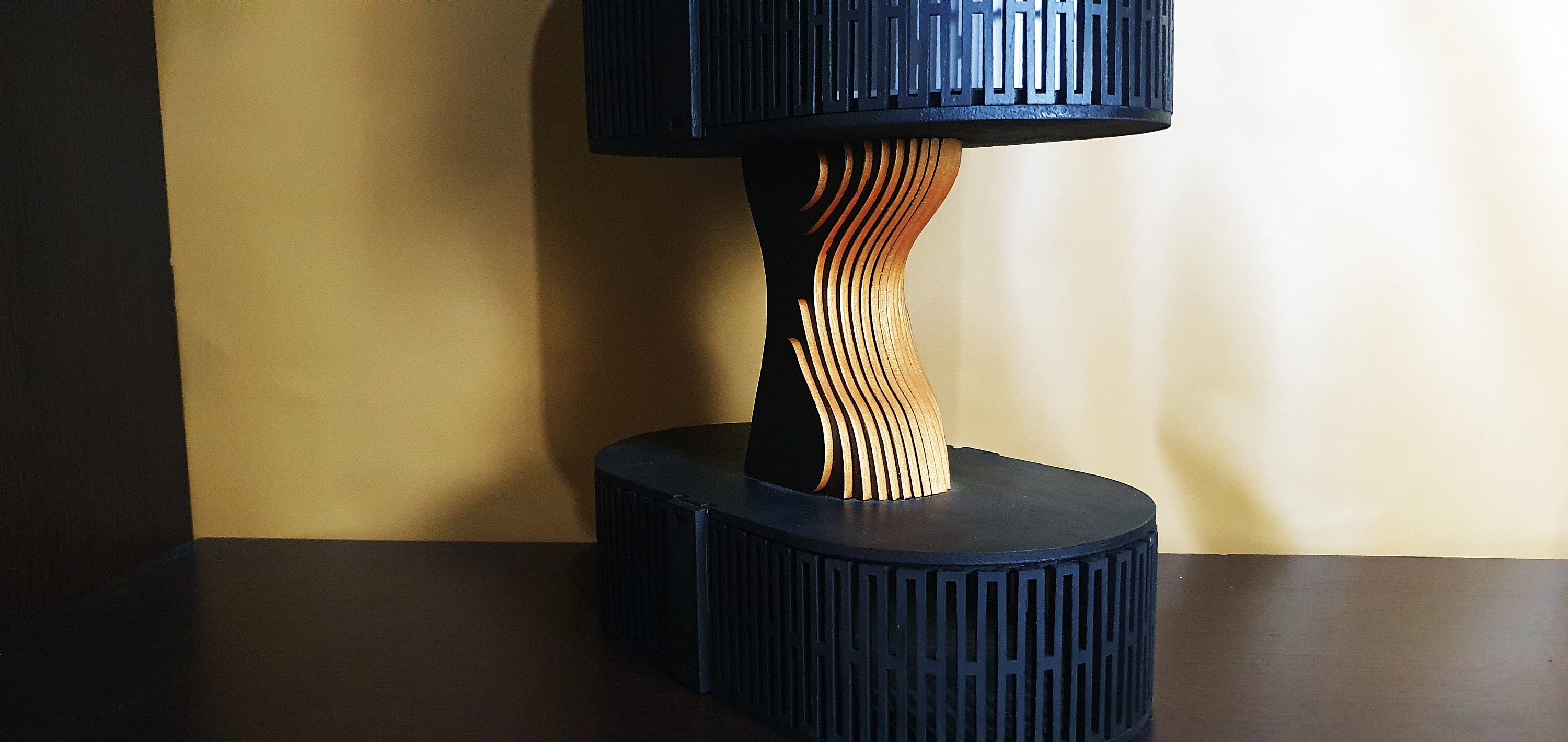 Futuristic Desk Lamp - Wood Lamp Elegant Modern - Lampshade Digital ...