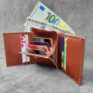 Trifold Horizontal Wallet Multi Cards Clever PDF, Leather Pattern ...