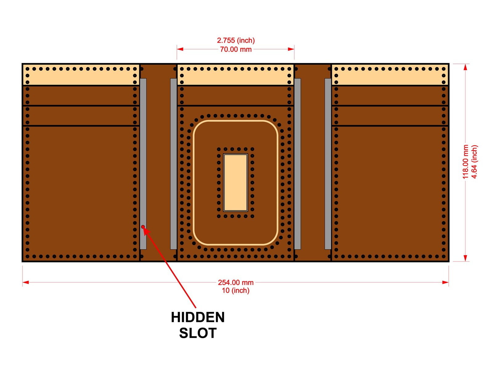 Trifold Wallet PDF With Glass Window, Leather Pattern, Leather Wallet ...