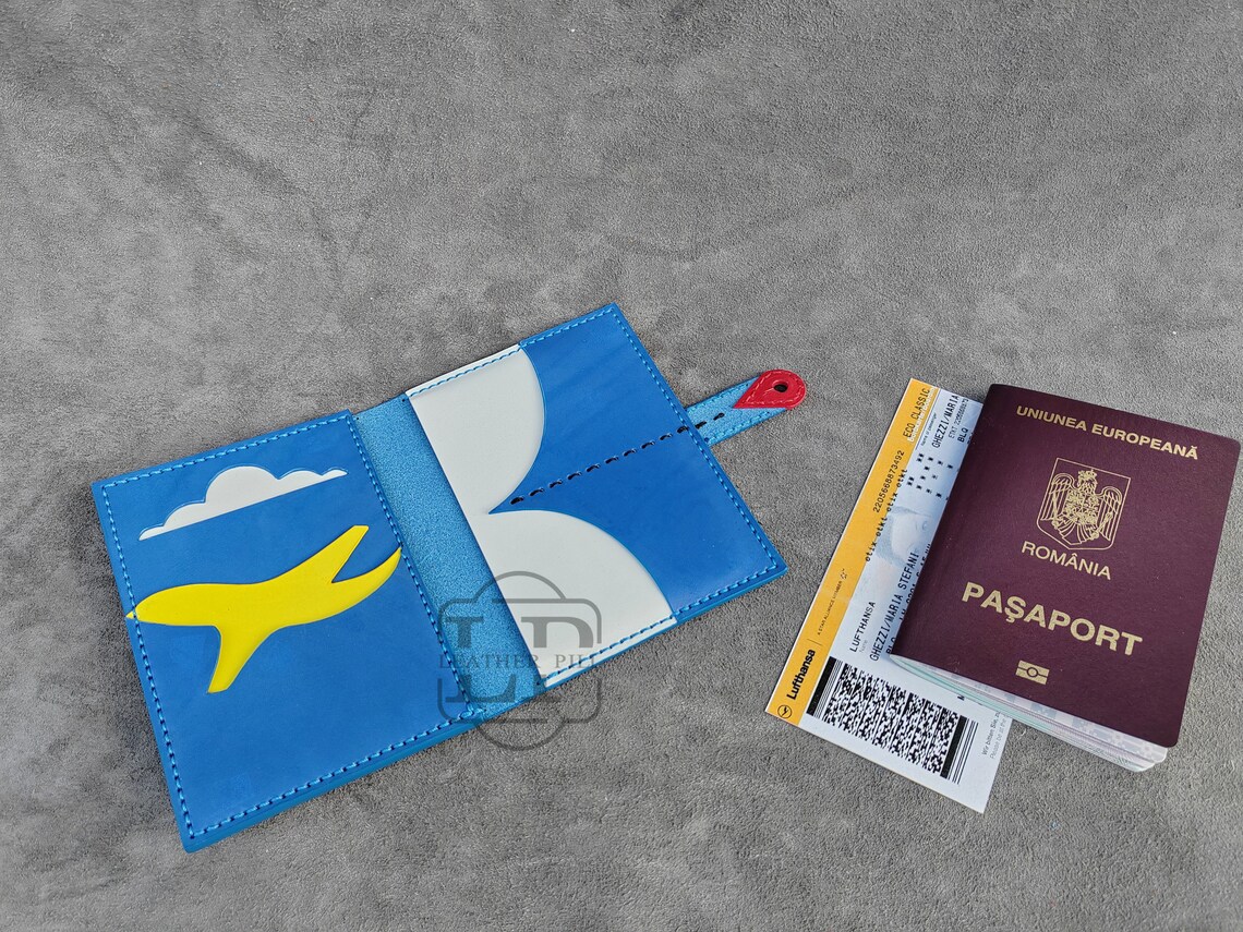 Leather Passport Cover Pattern PDF for Travel for Cards Plane Ticket ...