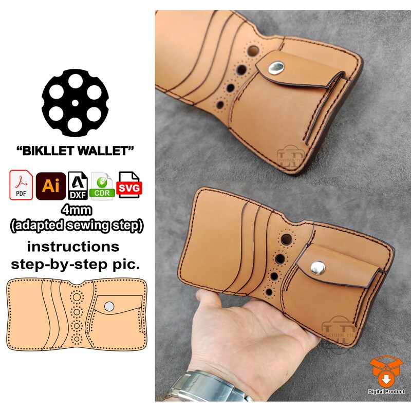 Biker Wallet Pattern - Etsy