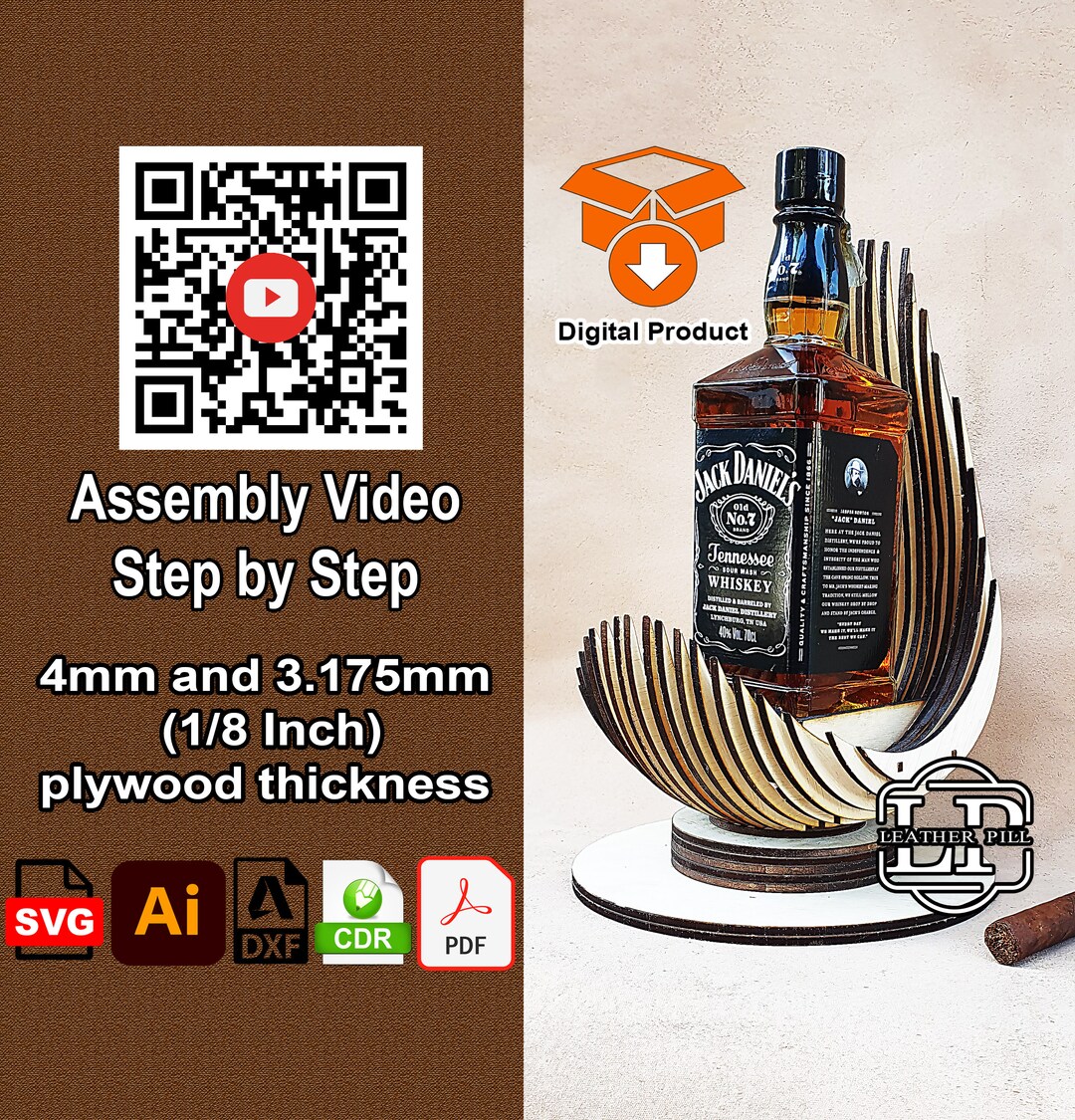 Throne Stand Whisky Jack Daniels Holder para soporte de botella - Con ...