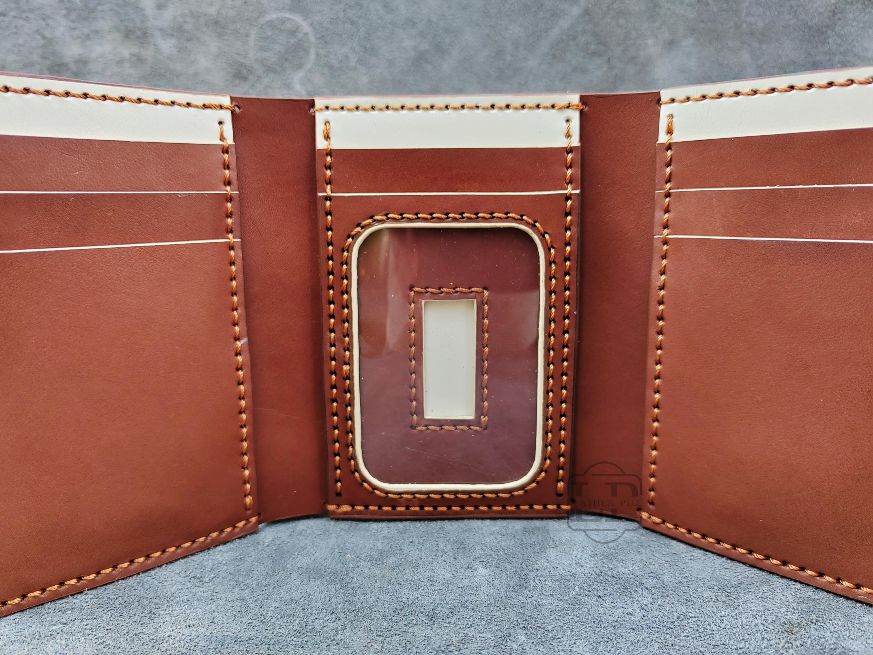 Trifold Wallet PDF With Glass Window, Leather Pattern, Leather Wallet ...