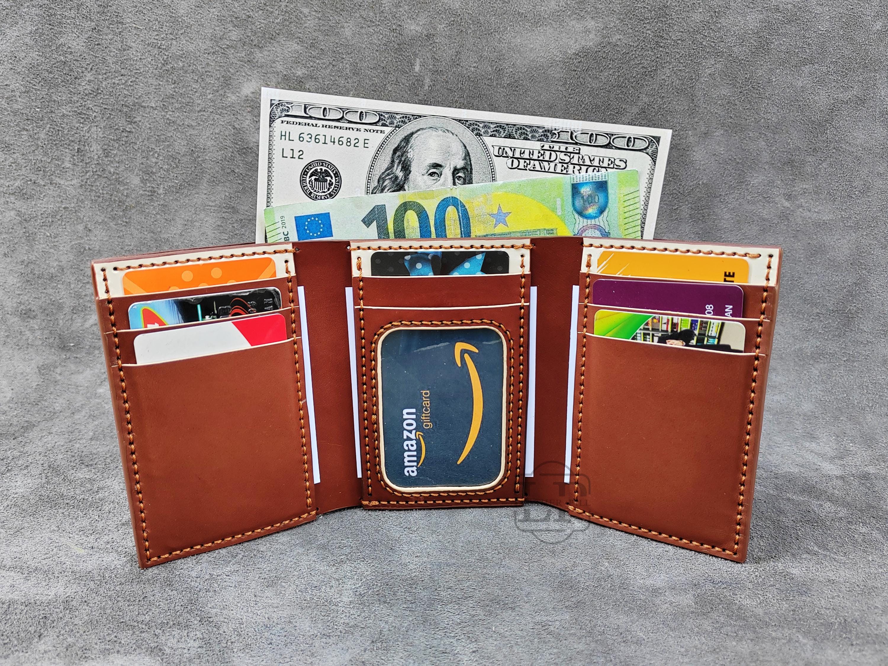 Trifold Wallet PDF With Glass Window, Leather Pattern, Leather Wallet ...