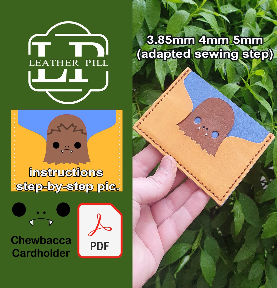 Chewbacca Card Holder PDF, Leather Pattern, Leather Wallet Template All ...