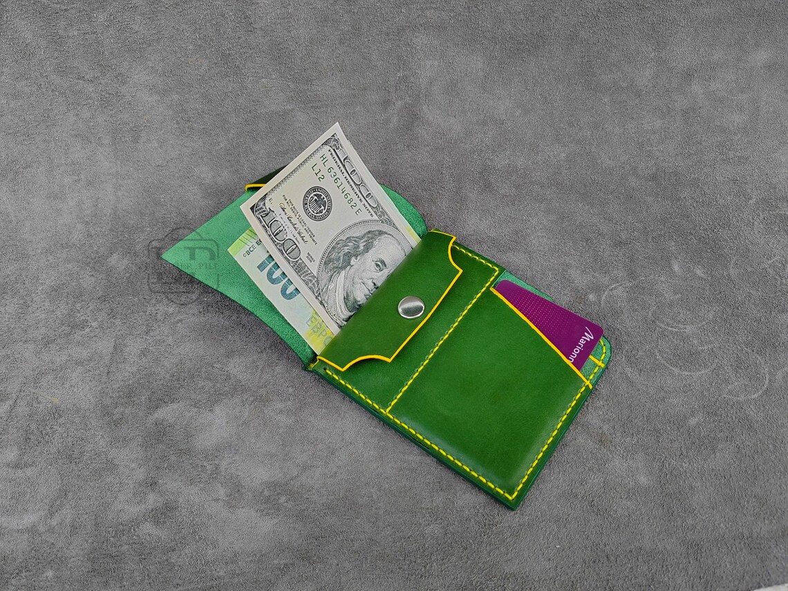 Compact Leather Wallet Template ''hitonova'' Bi Fold Wallet Special Style Japan Pattern 4mm ...