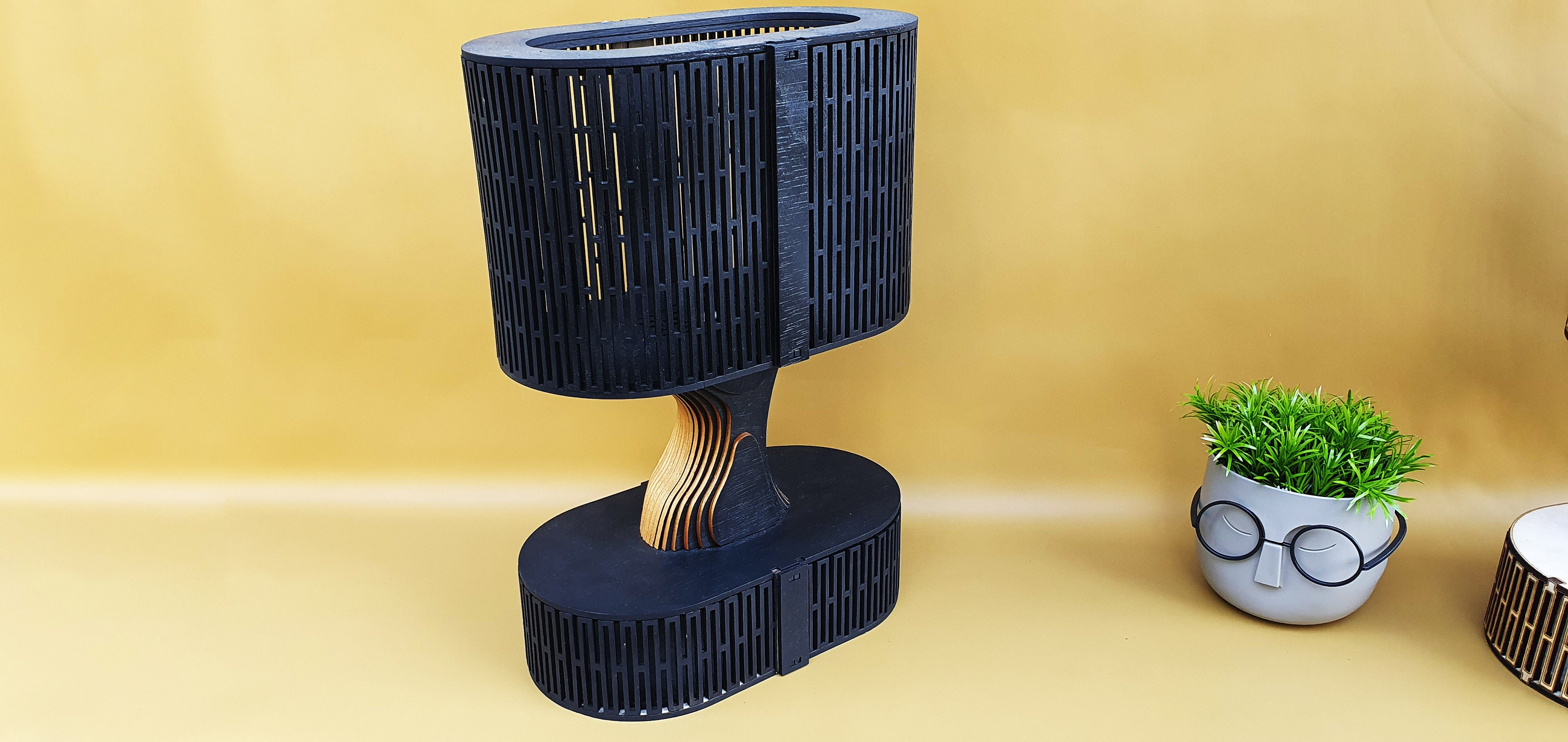 Futuristic Desk Lamp - Wood Lamp Elegant Modern - Lampshade Digital ...