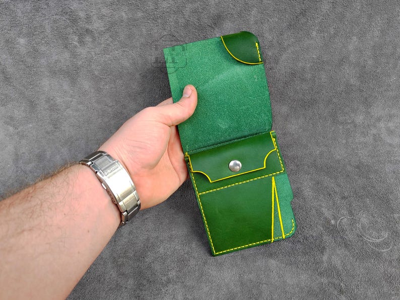 Compact Leather Wallet Template ''hitonova'' Bi Fold Wallet Special Style Japan Pattern 4mm ...