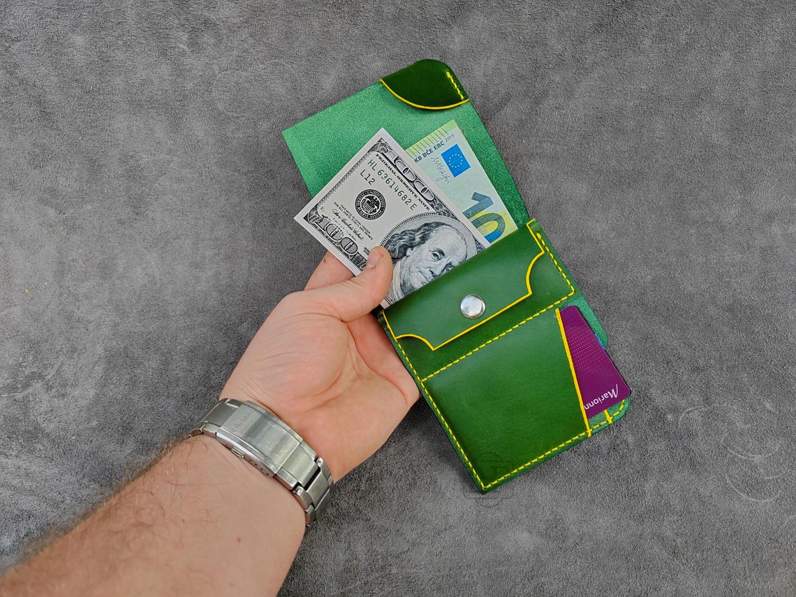 Compact Leather Wallet Template ''hitonova'' Bi Fold Wallet Special Style Japan Pattern 4mm ...